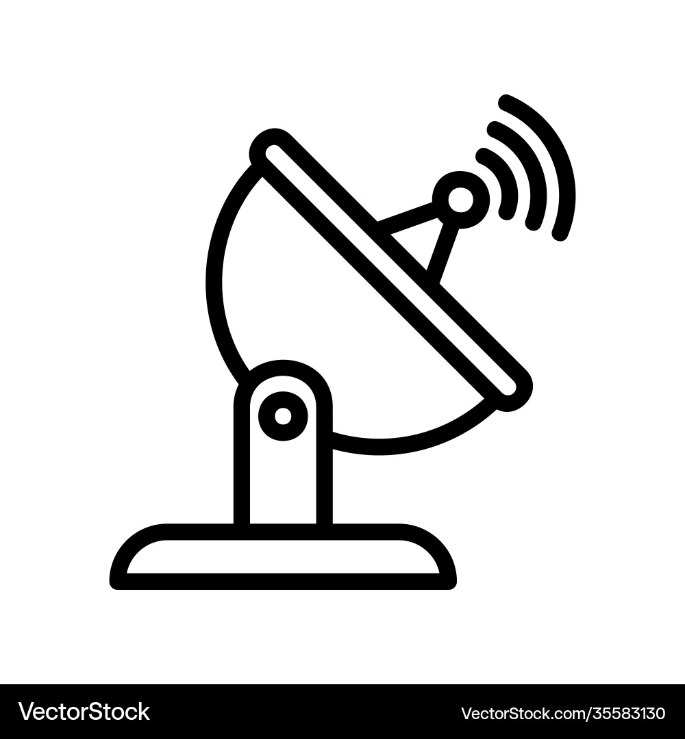Satellite dish icon in line style about internet Vector Image