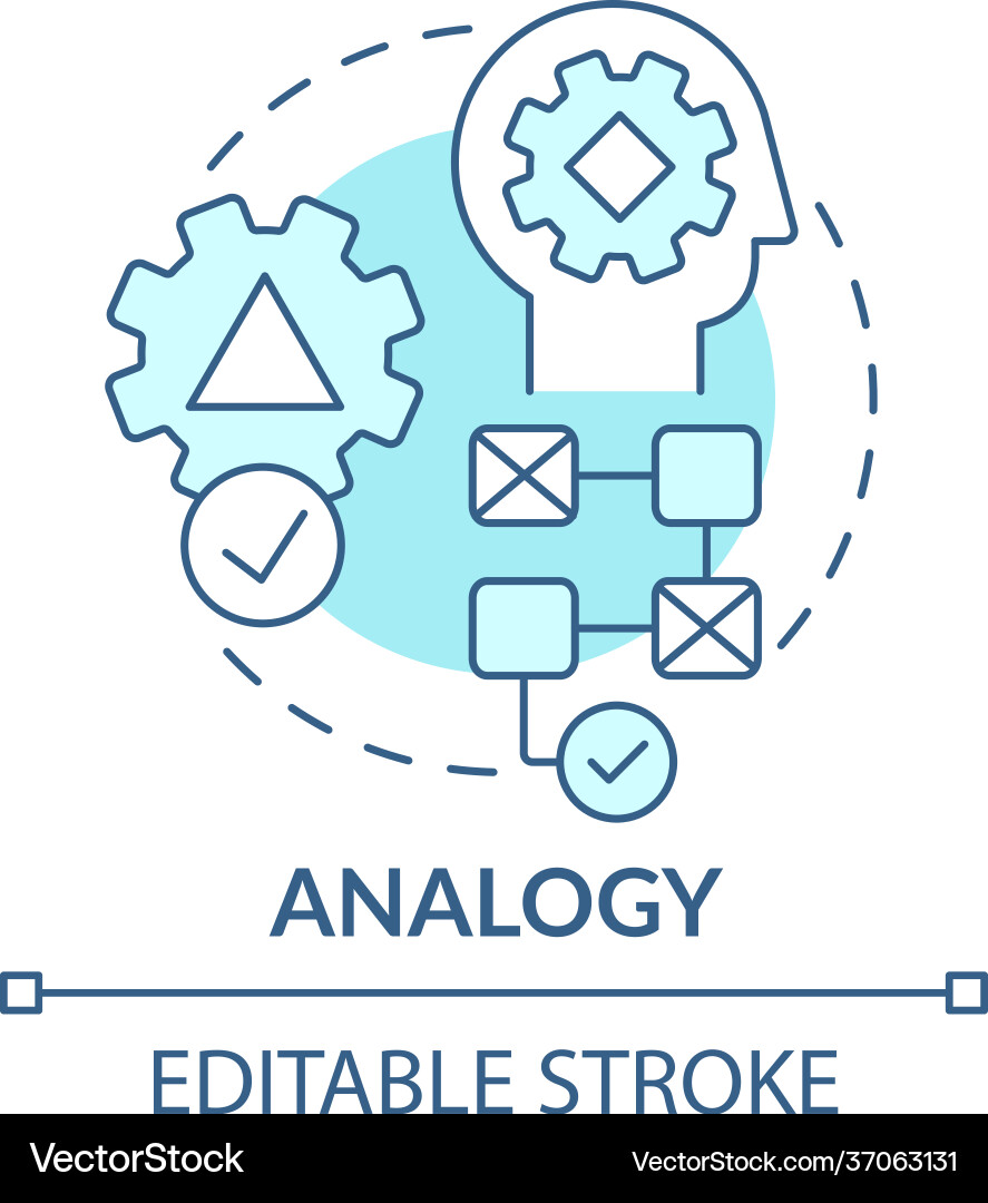 Analogy blue concept icon Royalty Free Vector Image