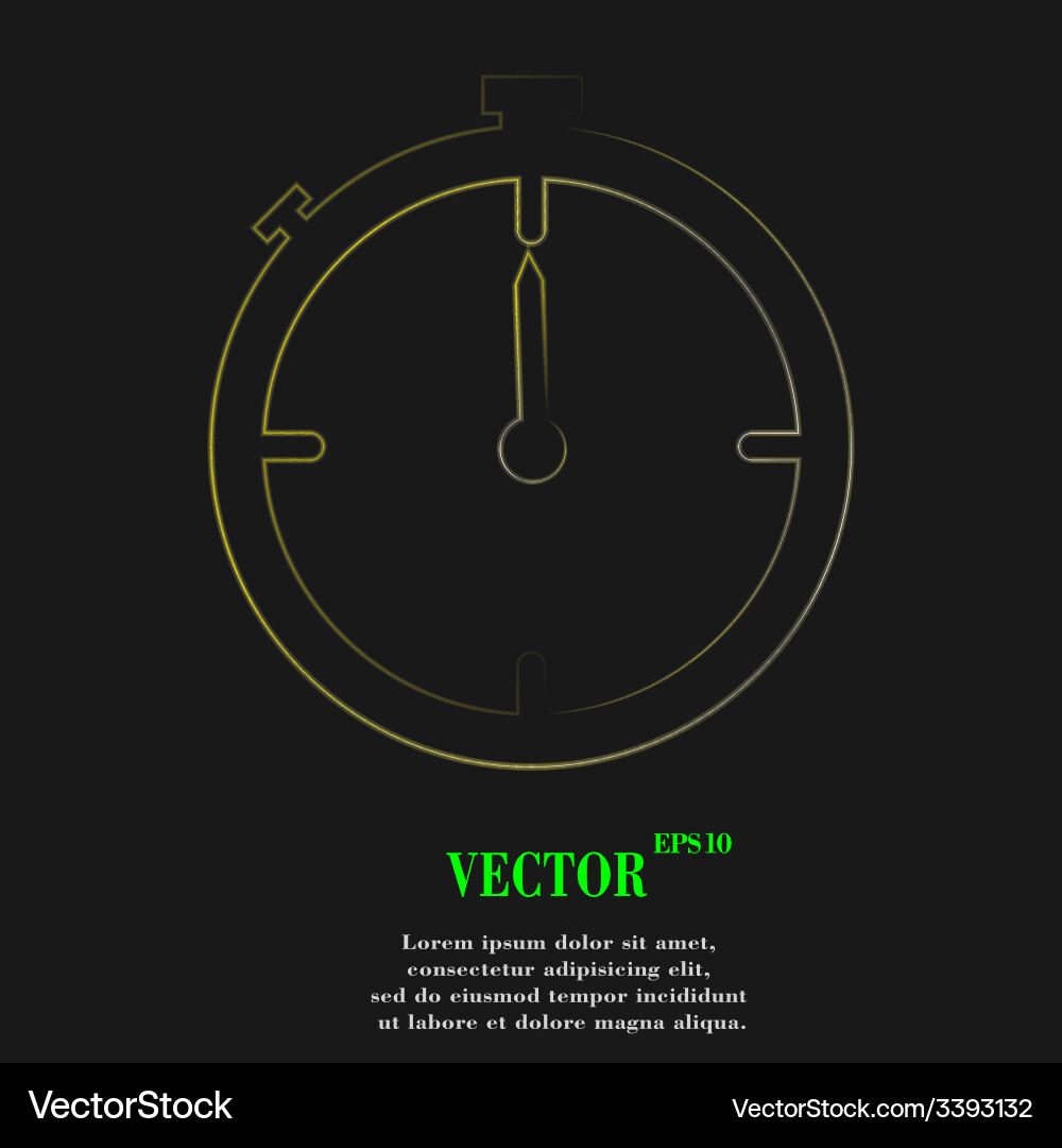 Timer icon symbol flat modern web design with long