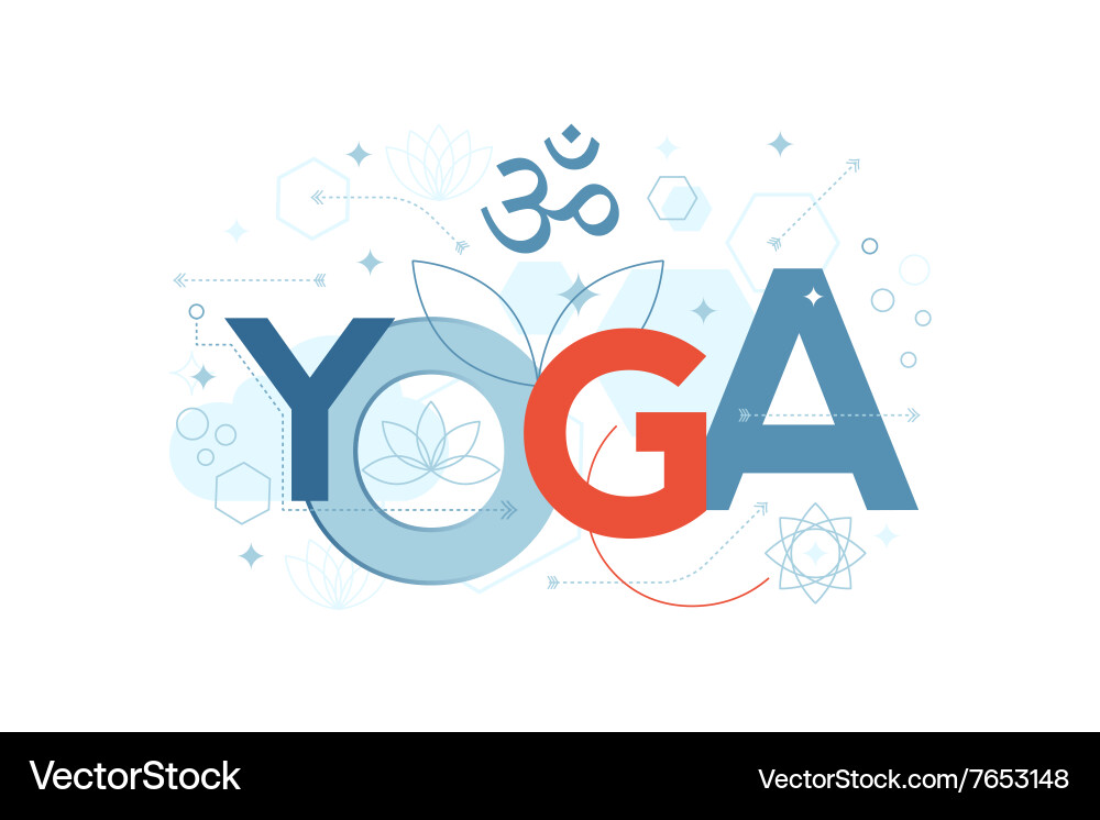 Yoga Word Typography Royalty Free Vector Image