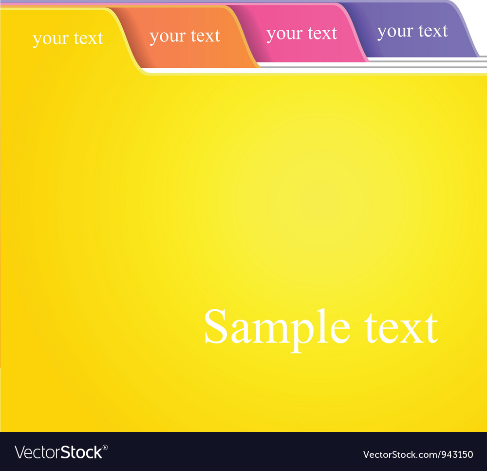 Folder tabs Royalty Free Vector Image - VectorStock