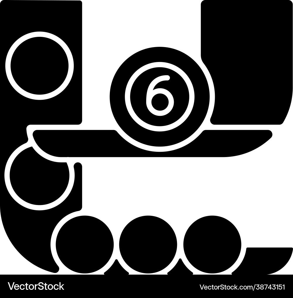 Powerball black glyph icon Royalty Free Vector Image