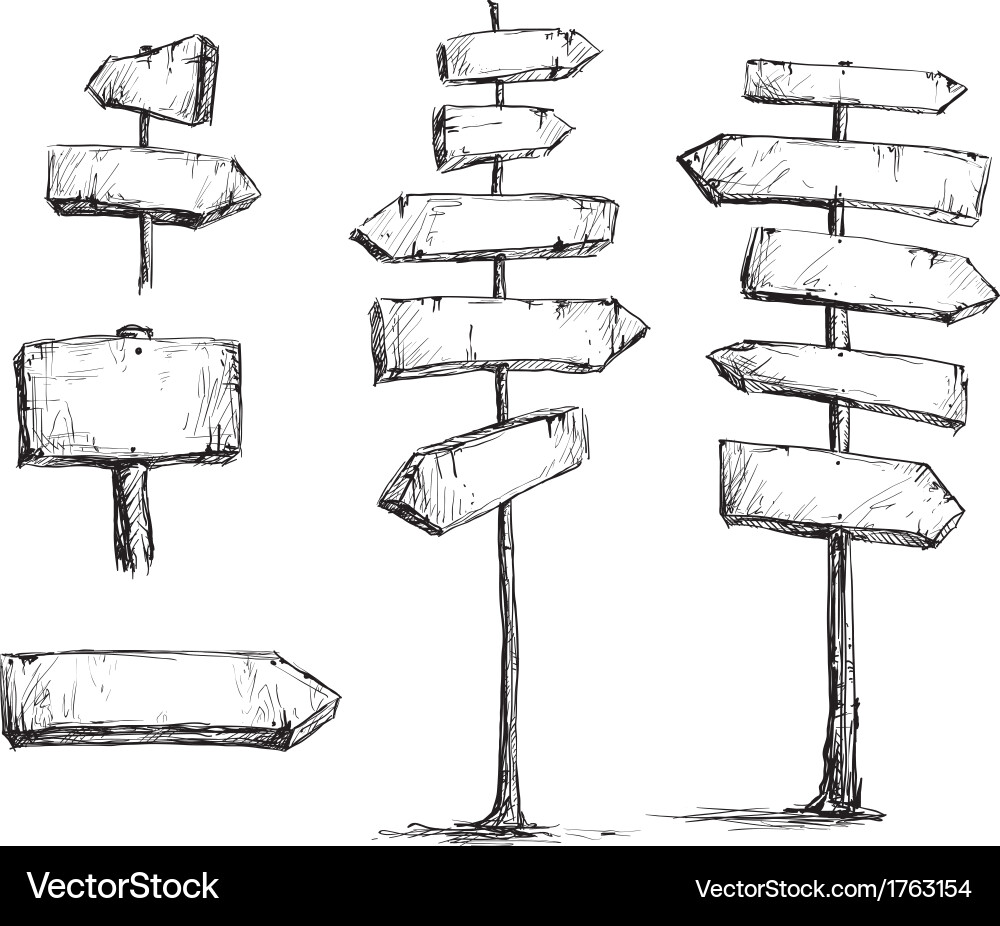 Arrow signs drawing Royalty Free Vector Image - VectorStock