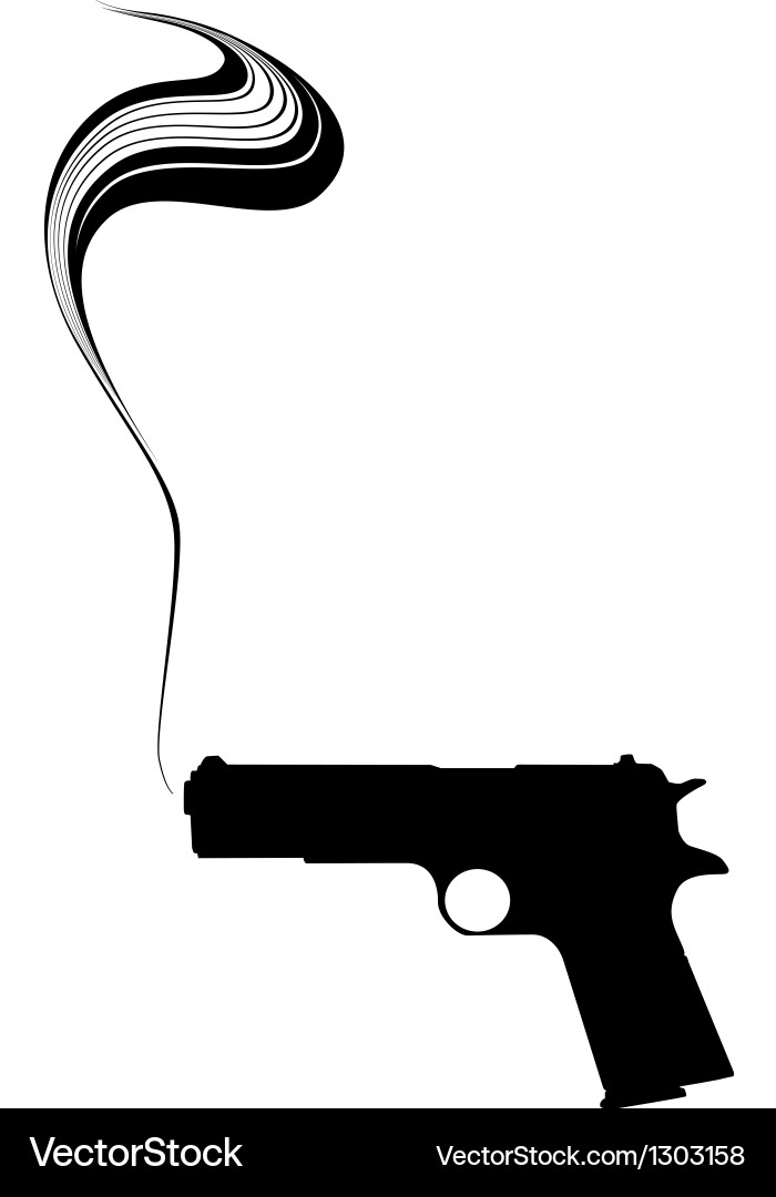 Graphic Smoking Gun Royalty Free Vector Image - VectorStock