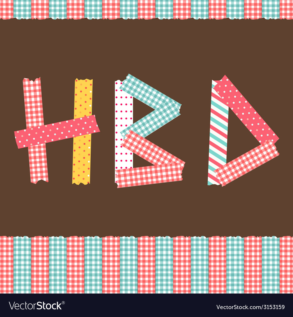 HBD card Royalty Free Vector Image - VectorStock