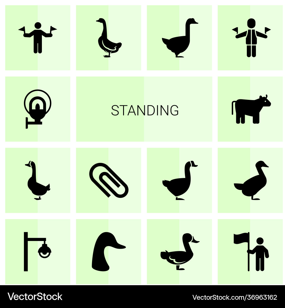 14 standing icons Royalty Free Vector Image - VectorStock
