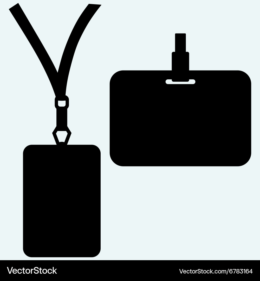 Blank badge with neckband Royalty Free Vector Image