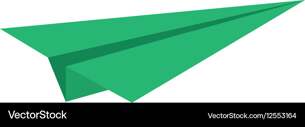 Green paper plane model air Royalty Free Vector Image