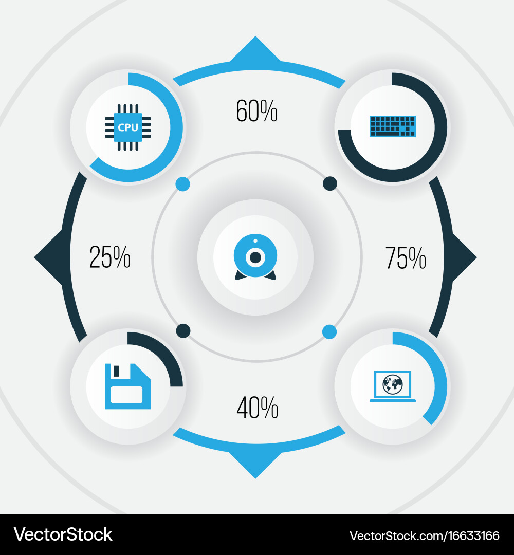 Hardware colorful icons set collection Royalty Free Vector