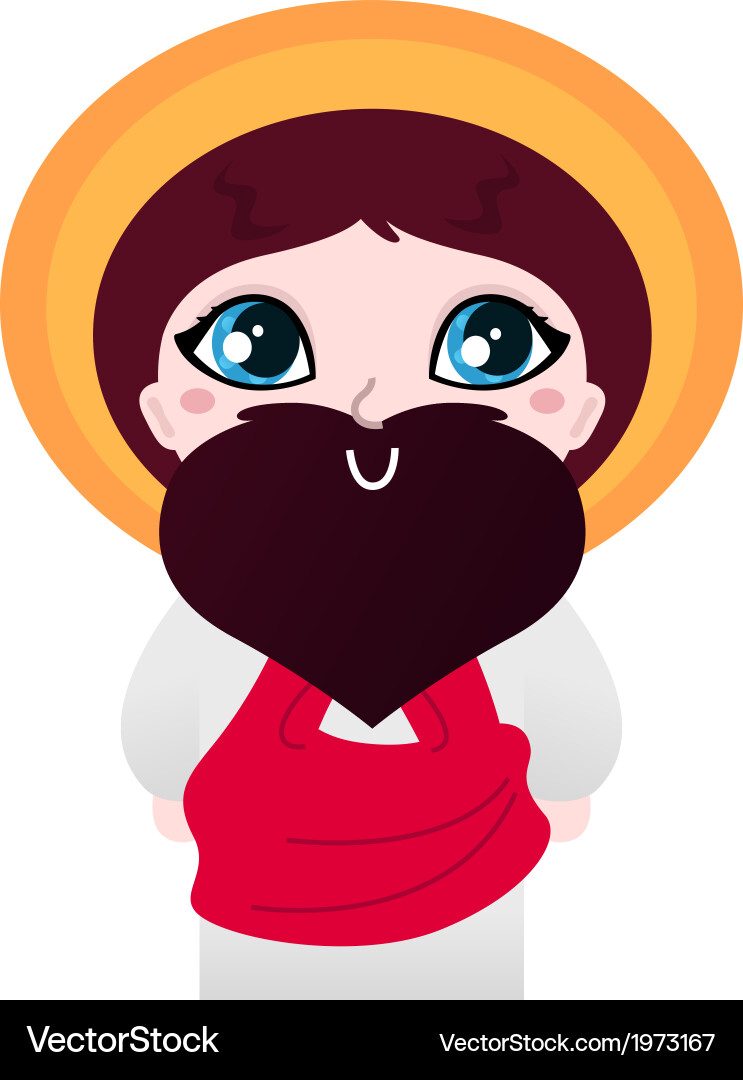 Cute cartoon Jesus Christ character Royalty Free Vector