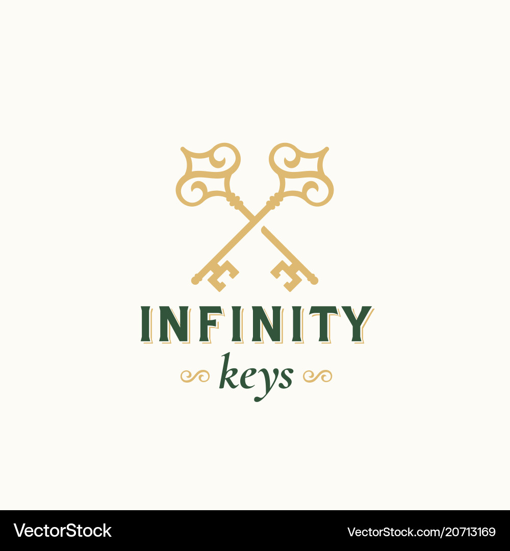 Vintage keys with infinity swirls abstract Vector Image