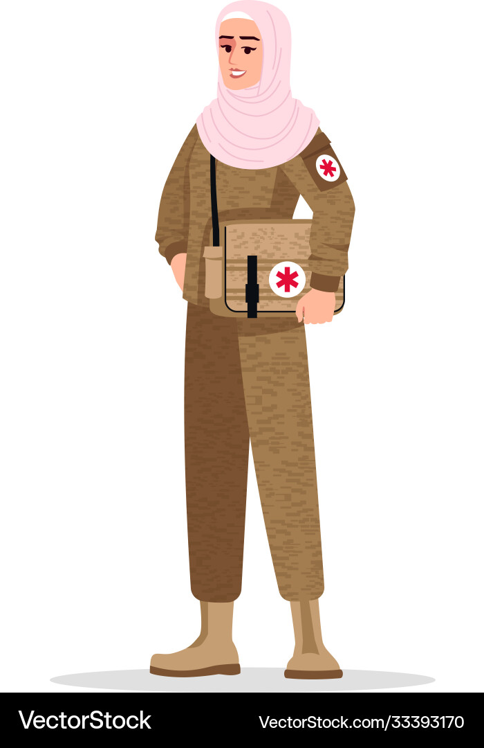 Combat medic semi flat rgb color Royalty Free Vector Image