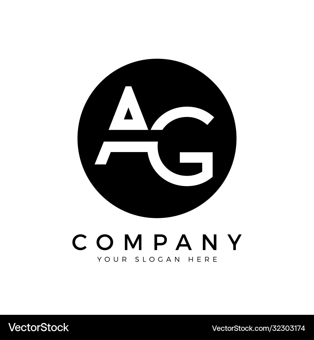 Ag logo design business typography template Vector Image