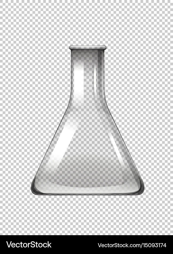 Blank beaker on transparent background Royalty Free Vector