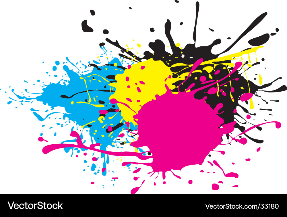 CMYK paint splat Royalty Free Vector Image - VectorStock
