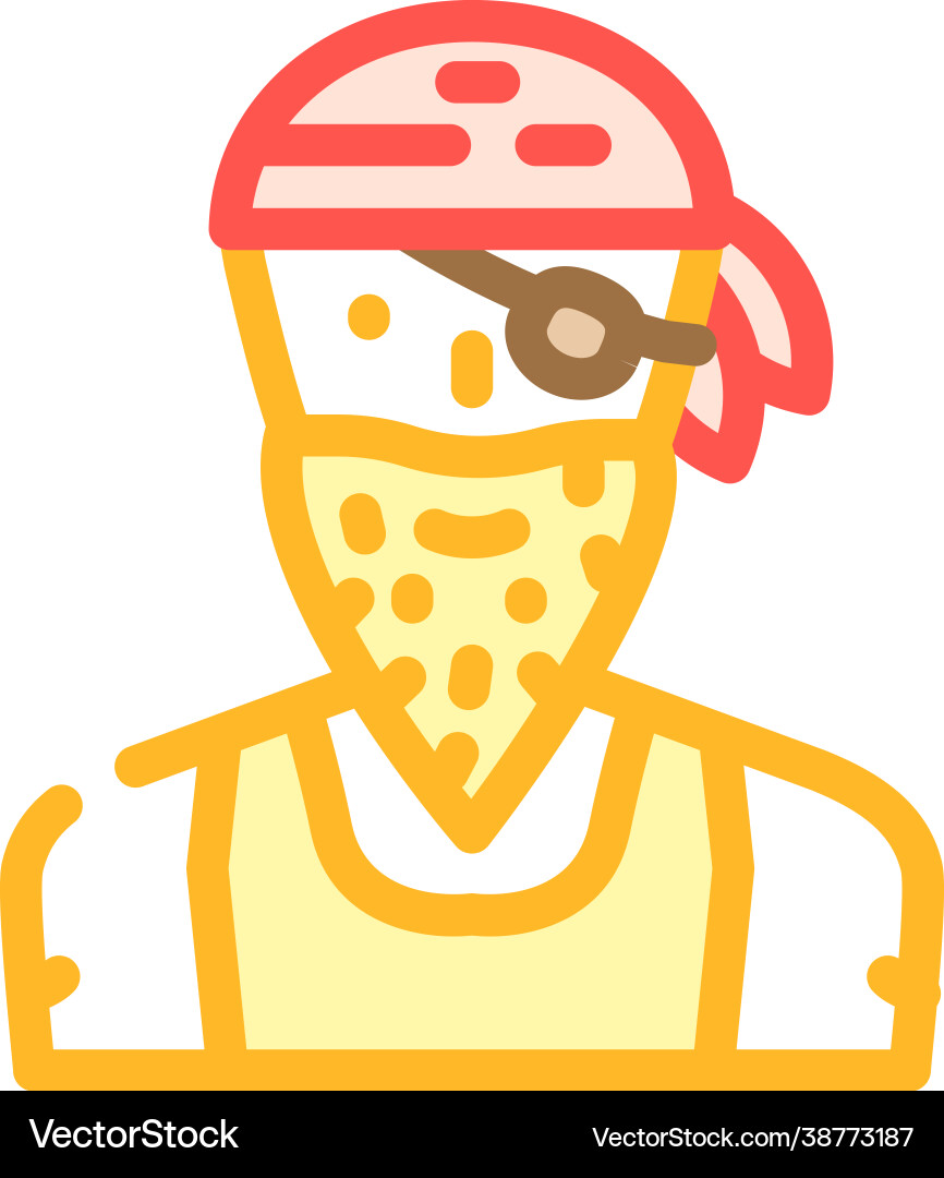 Pirate person color icon Royalty Free Vector Image