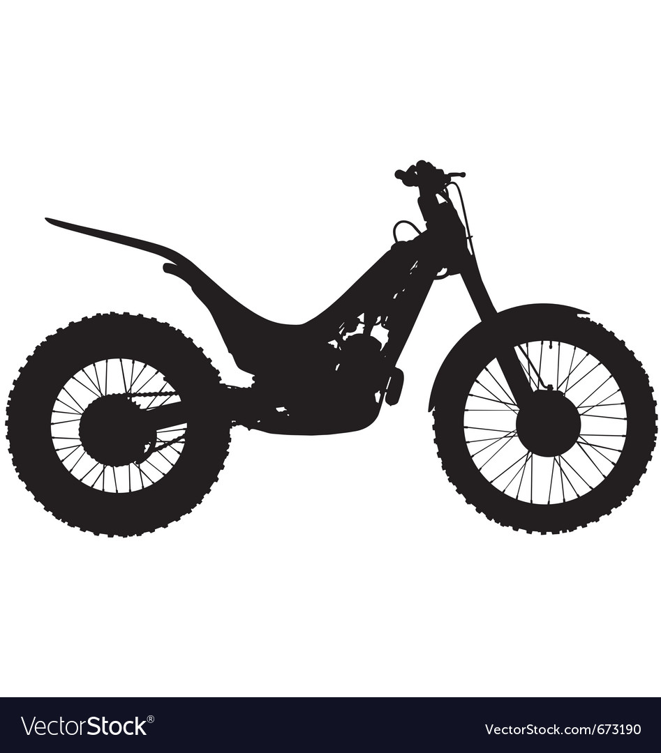 Trials motorbike silhouette Royalty Free Vector Image - VectorStock