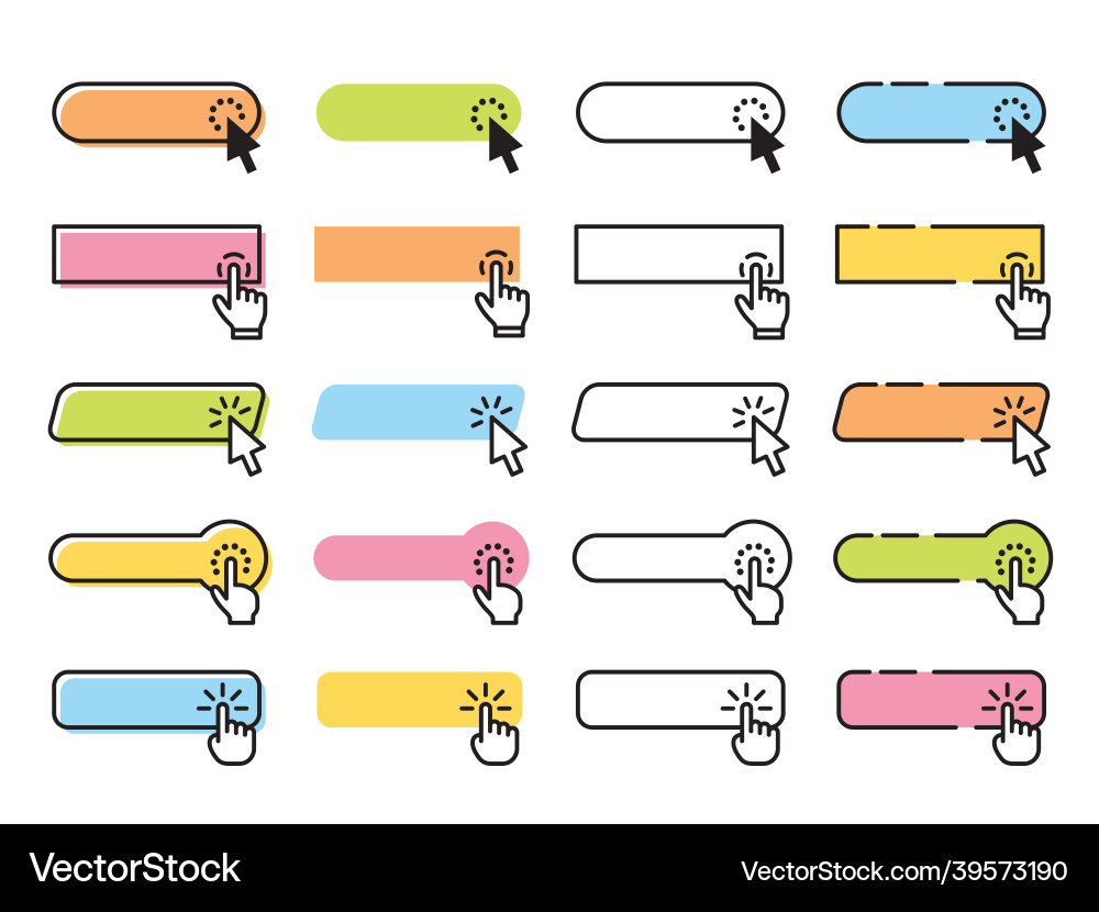 Click buttons clicked button website buy Vector Image