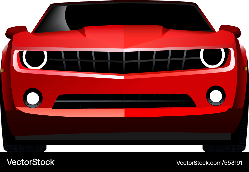 Muscle car front Royalty Free Vector Image - VectorStock