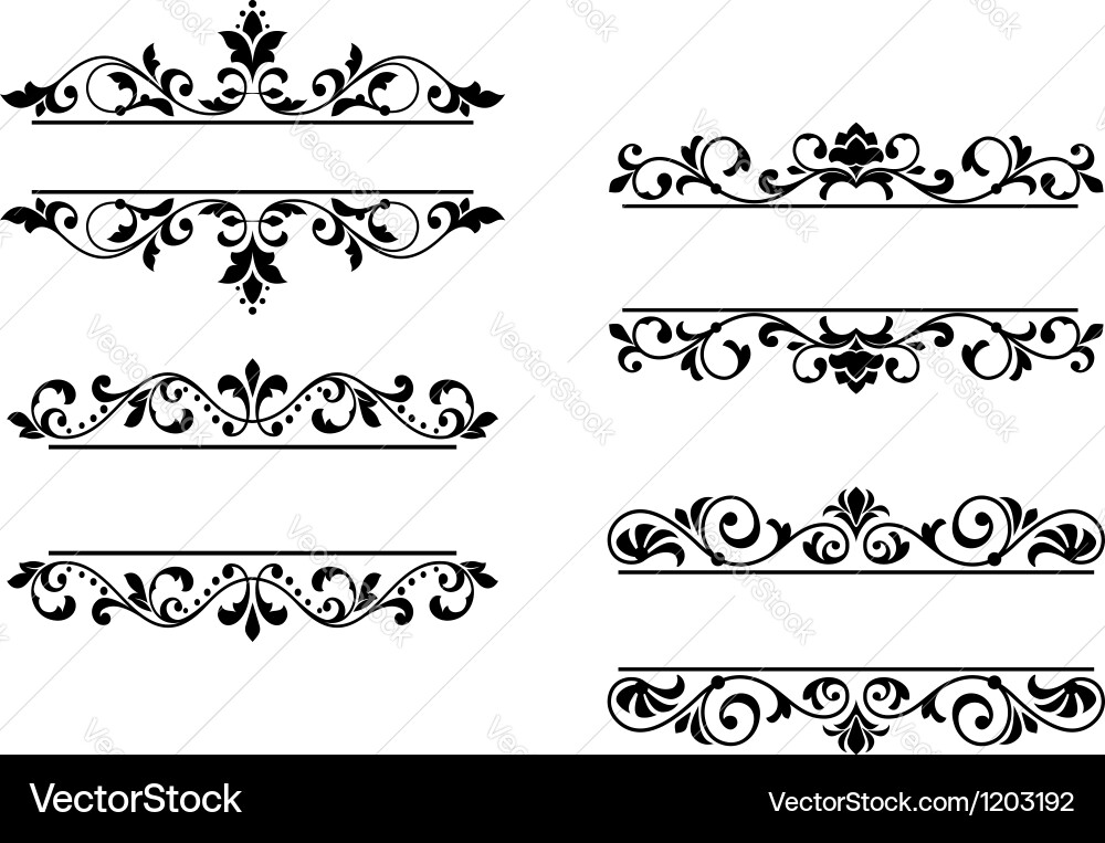 Floral headers and borders Royalty Free Vector Image