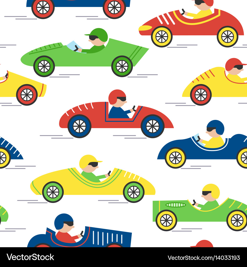 Race retro sport car seamless pattern Royalty Free Vector Image ...