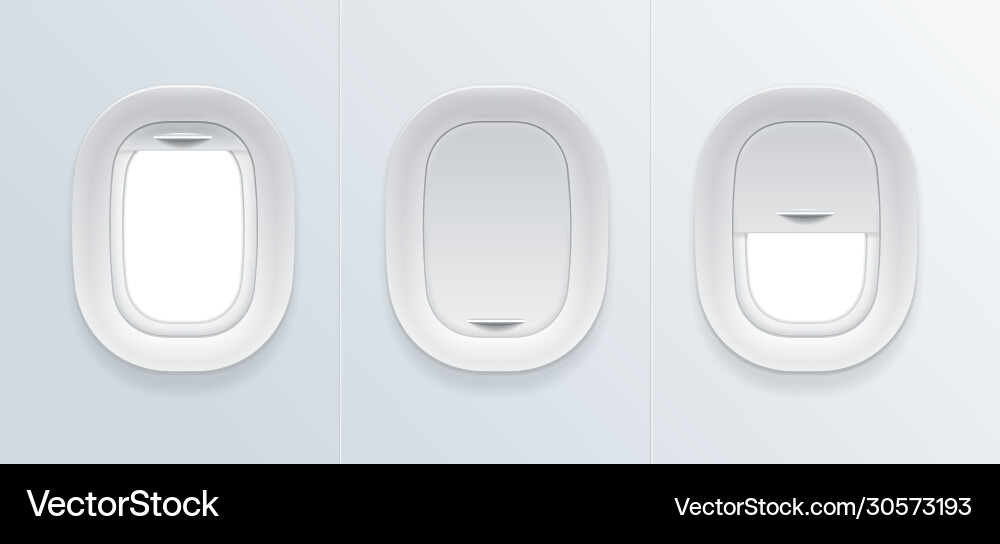 Realistic detailed 3d blank airplane window Vector Image
