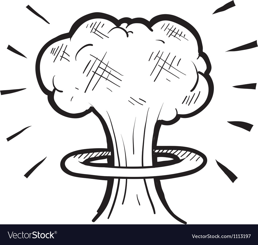 Doodle nuke explosion cloud Royalty Free Vector Image Doodle nuke explosion cloud Royalty Free Vector Image