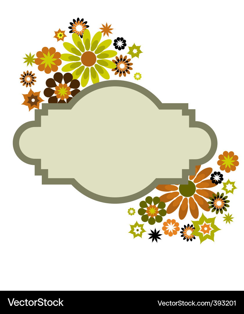 Vintage floral border frame Royalty Free Vector Image