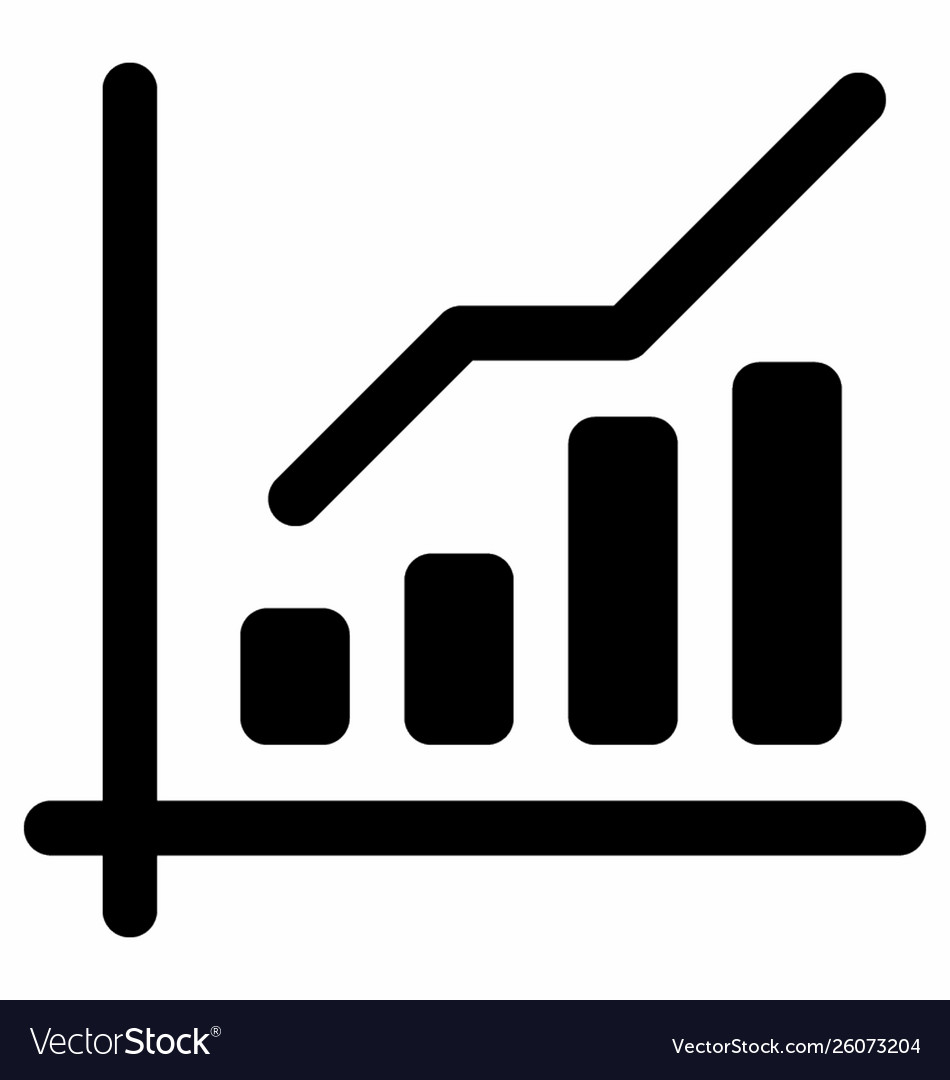 Trend chart analytics Royalty Free Vector Image