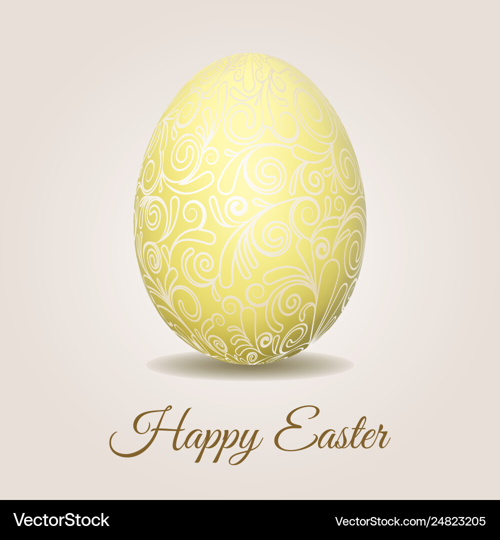 Easter card with pale yellow pastel egg Royalty Free Vector