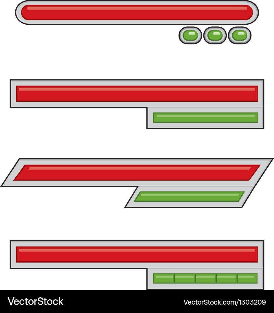Simple Life Bar Game Assets Royalty Free Vector Image