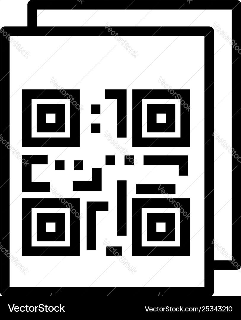 Qr code stickers icon outline style Royalty Free Vector