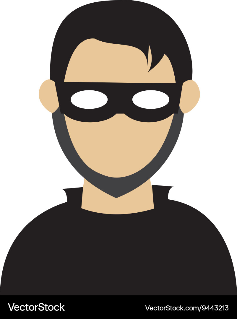 Man with mask robber Royalty Free Vector Image
