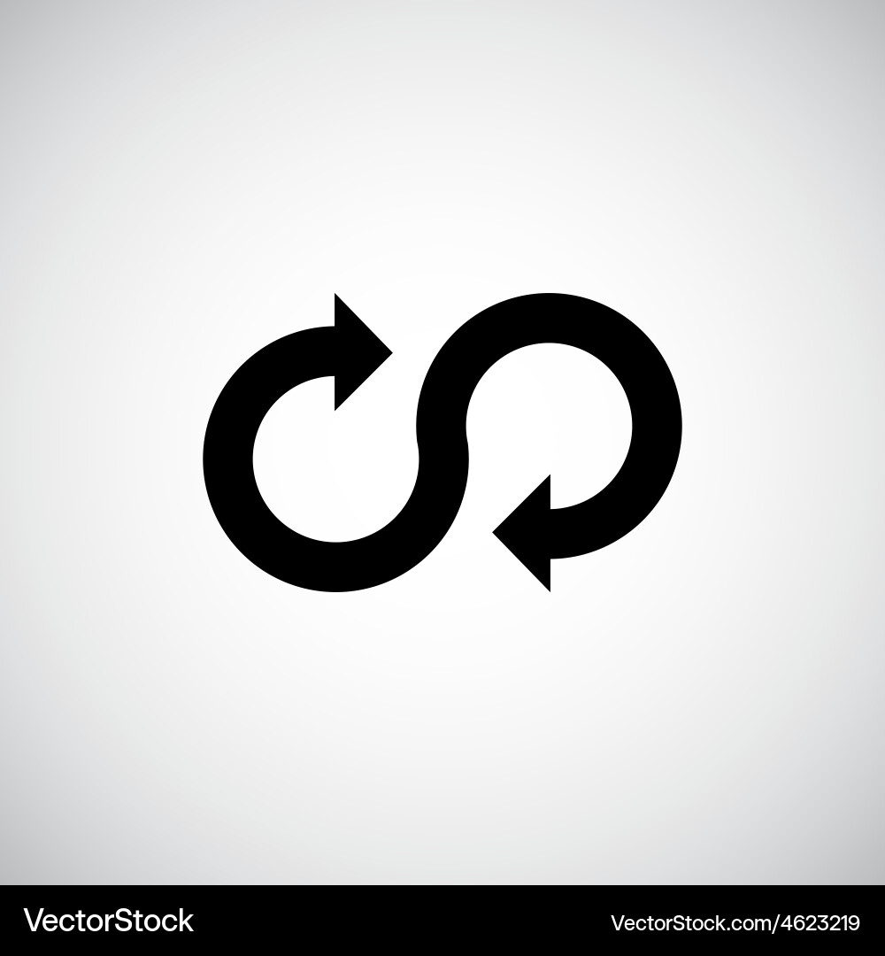 Infinity arrow symbol Royalty Free Vector Image
