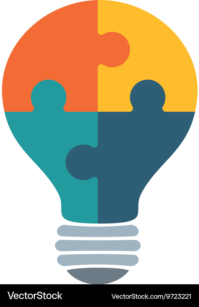 Jigsaw and bulb icon Puzzle design Royalty Free Vector Image