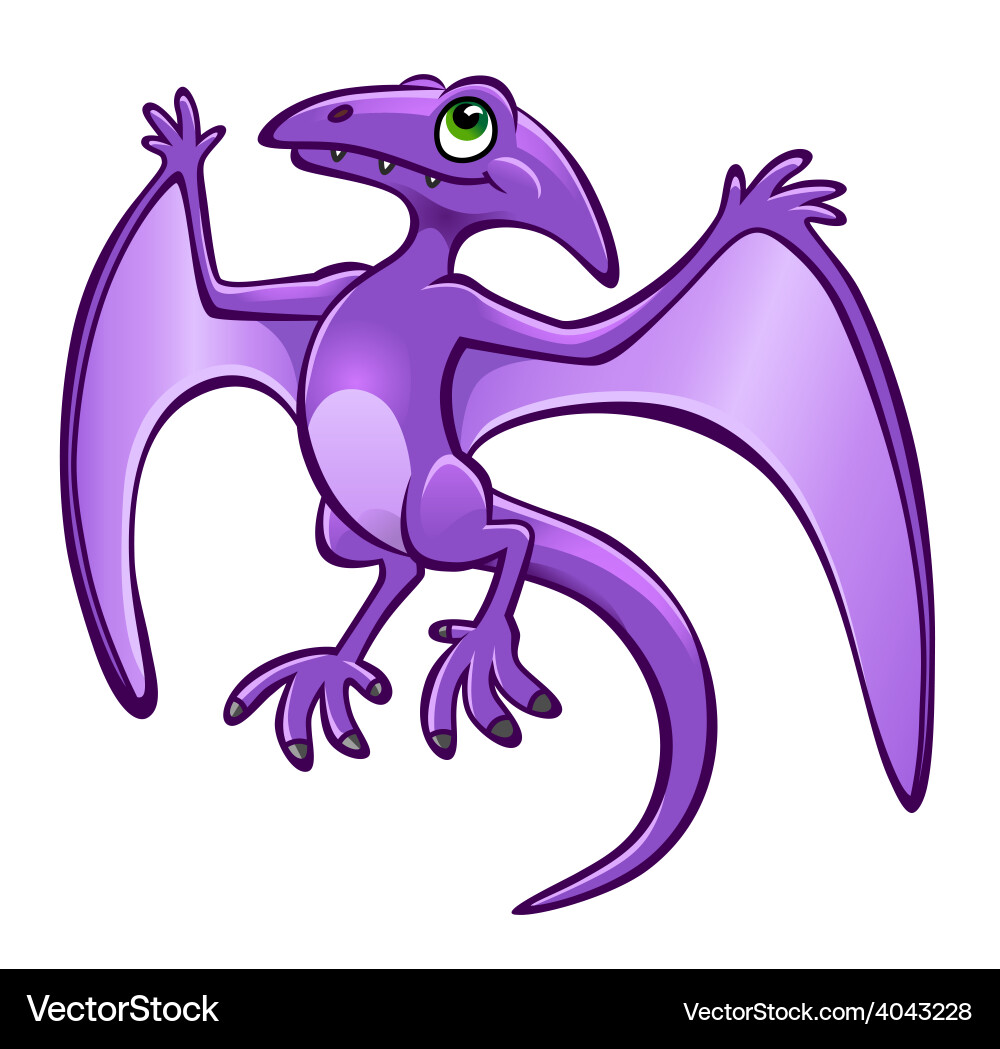 Cartoon pterodactyl Royalty Free Vector Image - VectorStock