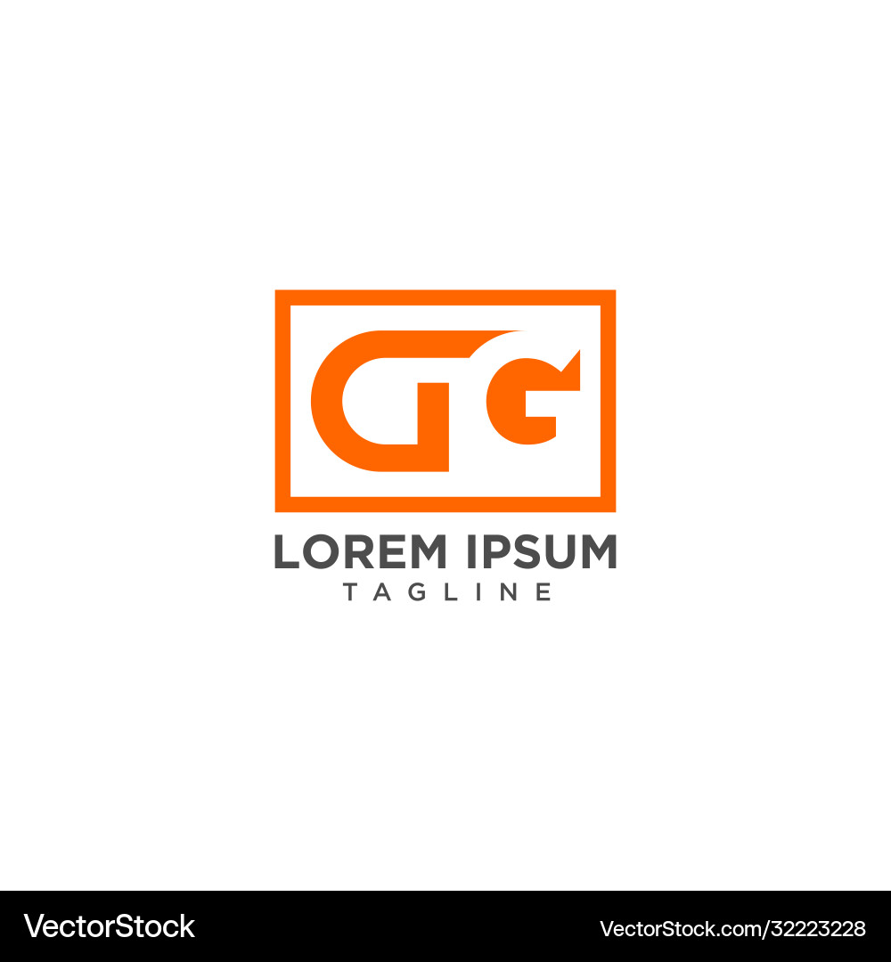 Gg negative space logo Royalty Free Vector Image