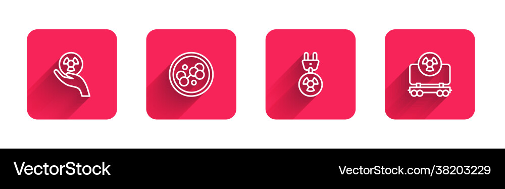 Set line radioactive molecule radiation Royalty Free Vector