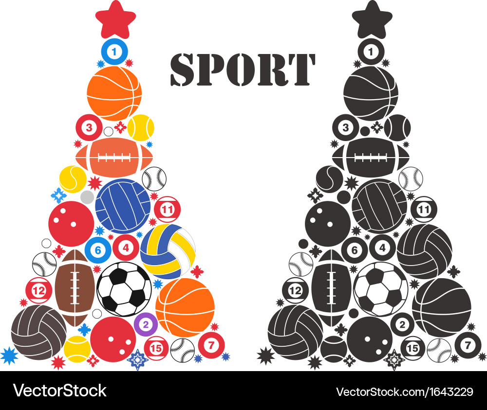 Unusual Christmas Tree Sport Royalty Free Vector Image