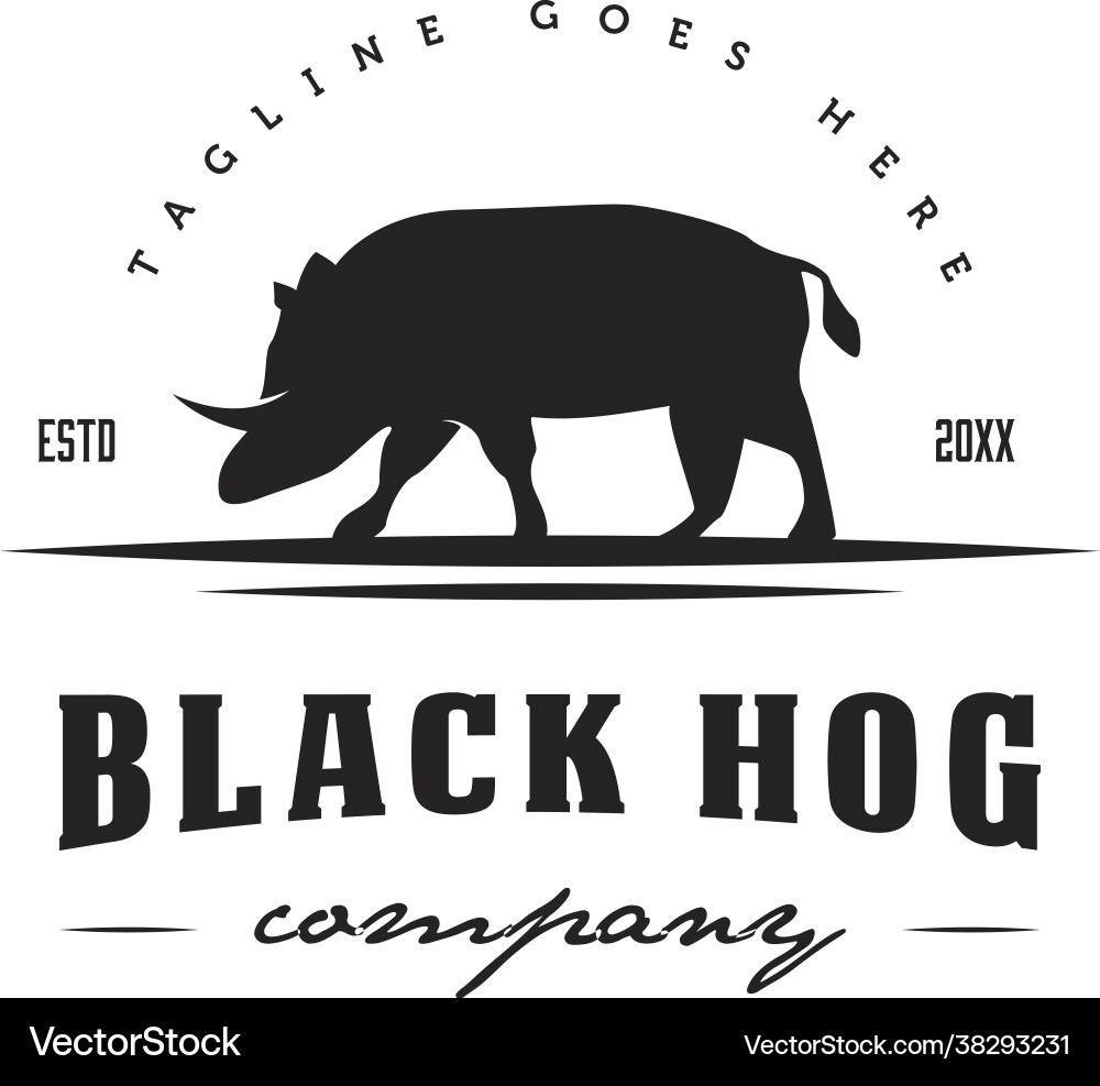Black hog logo Royalty Free Vector Image - VectorStock