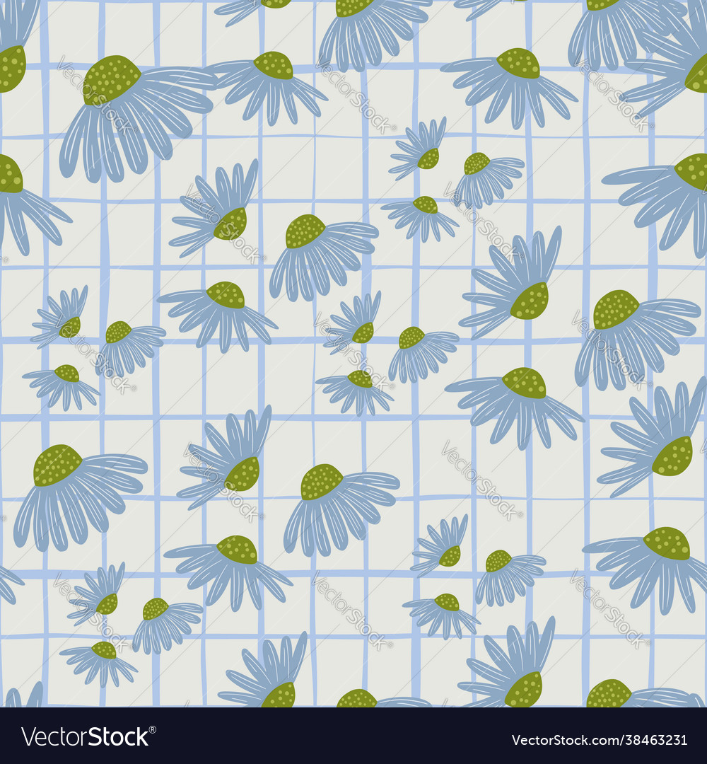 Random seamless pattern with doodle blue Vector Image