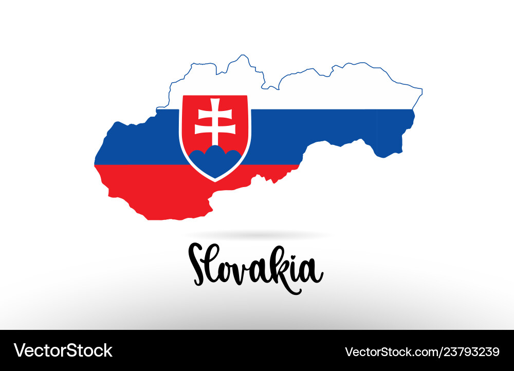 Slovakia country flag inside map contour design Vector Image