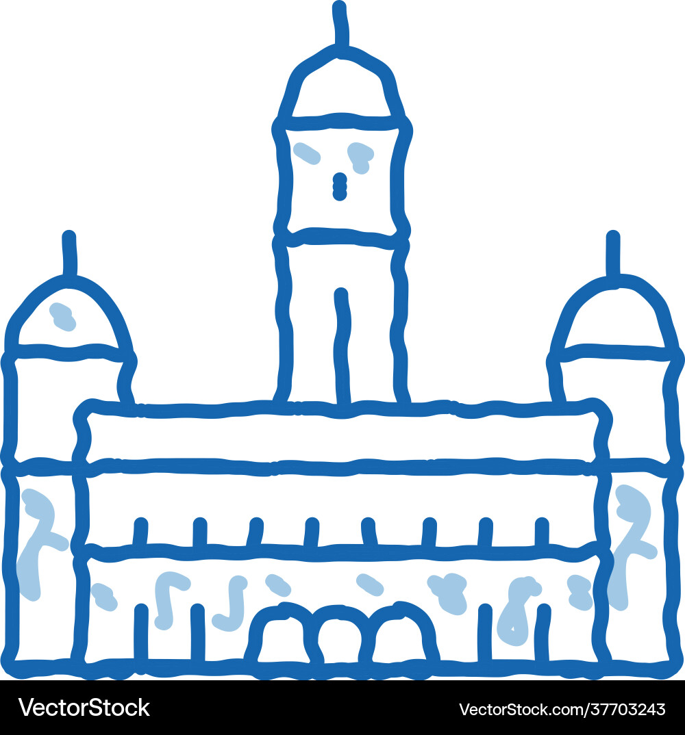 Sultan palace abdul - samad doodle icon hand drawn