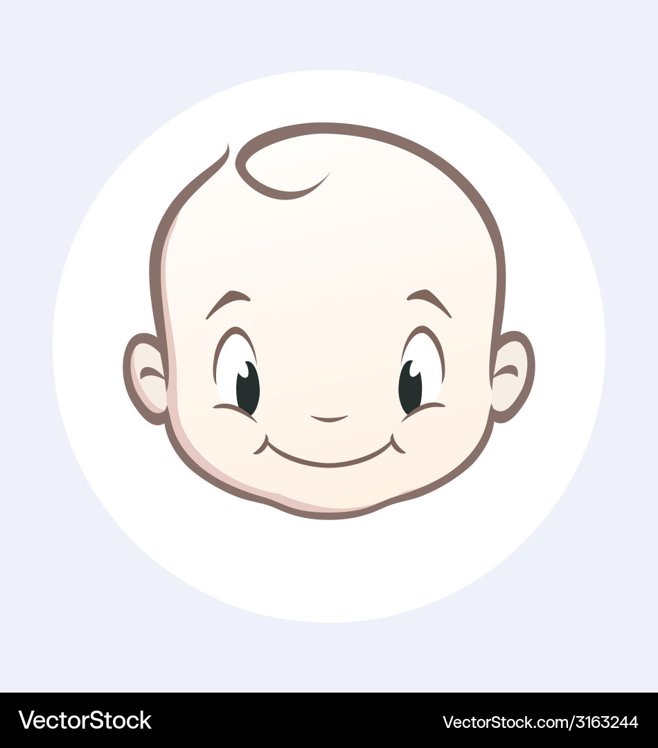 Cartoon Baby Face Royalty Free Vector Image - VectorStock