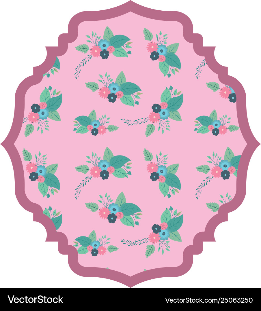 Elegant frame with floral decoration pattern Vector Image