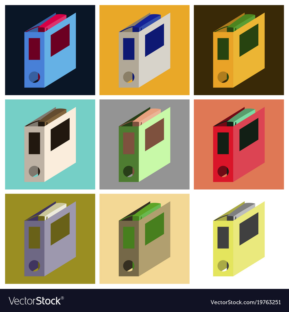 Assembly of flat icons folder for documents Vector Image