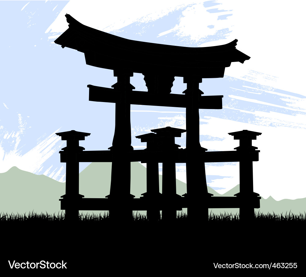 Japan temple Royalty Free Vector Image - VectorStock