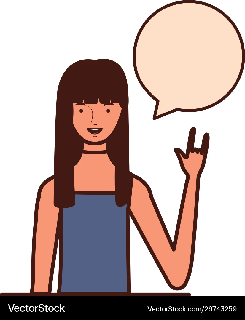 Woman with speech bubble avatar character Vector Image