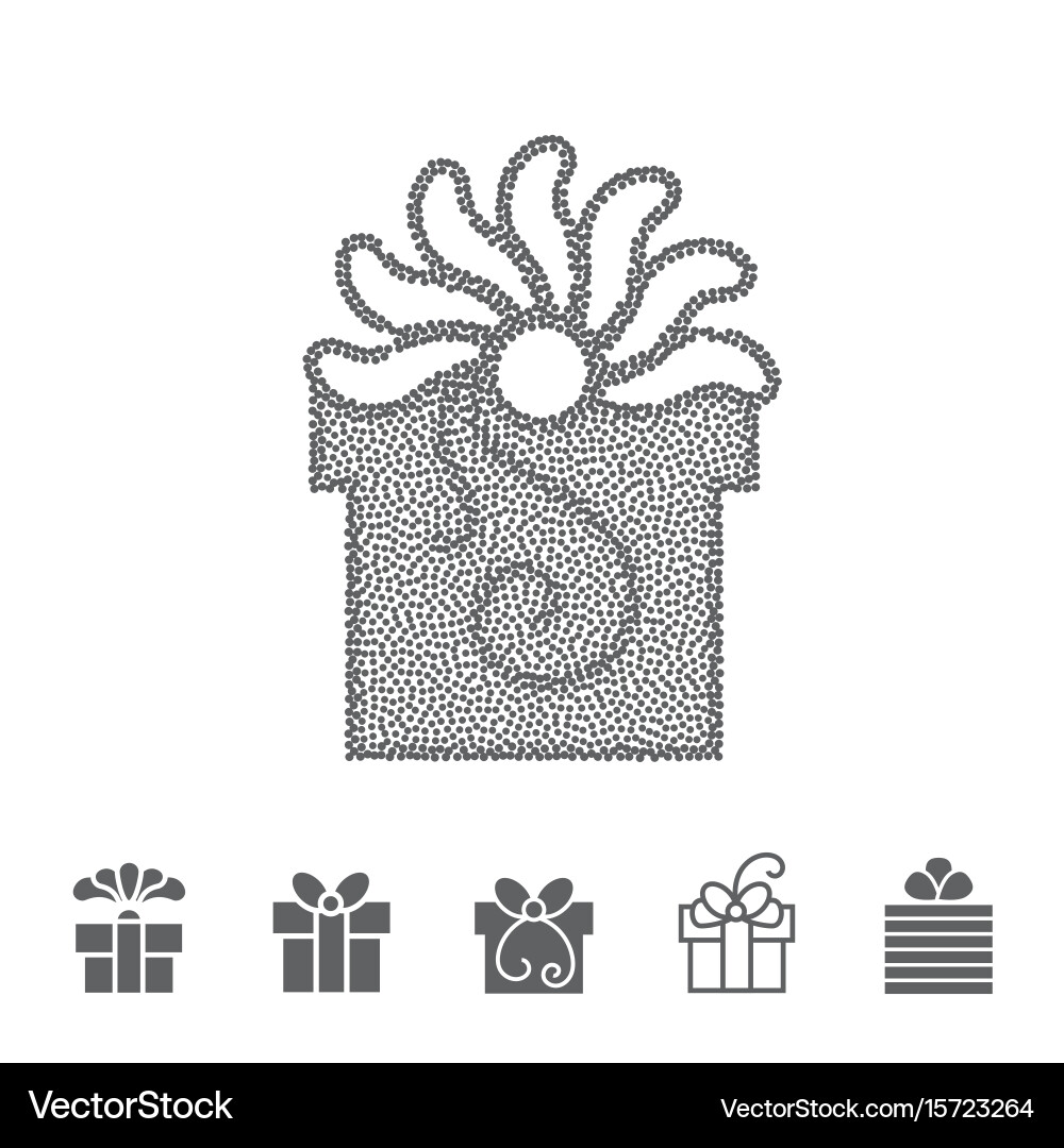 Dotted gift box Royalty Free Vector Image - VectorStock