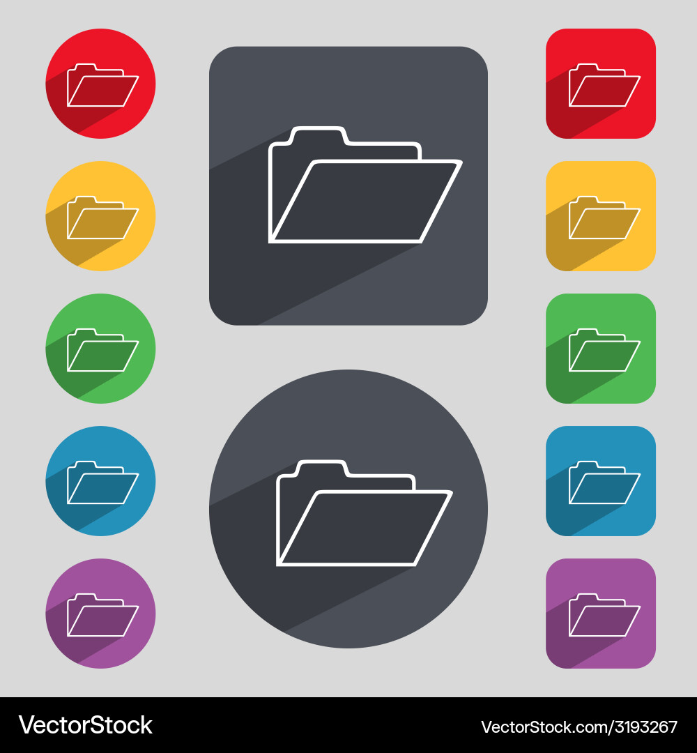 Document folder sign accounting binder symbol set Vector Image